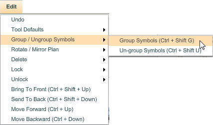 The Icovia Interface > Menu Bar > Edit Menu > Group / Ungroup Symbols